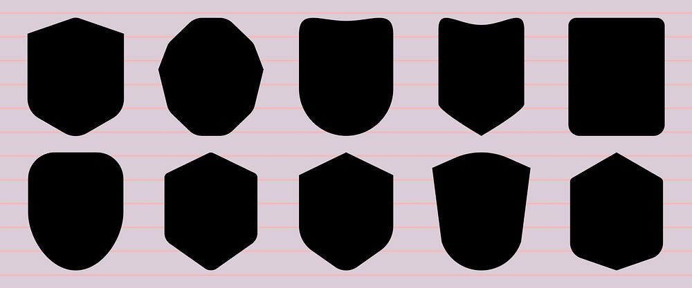 Set 10 black shield shapes | Free Vector - rawpixel