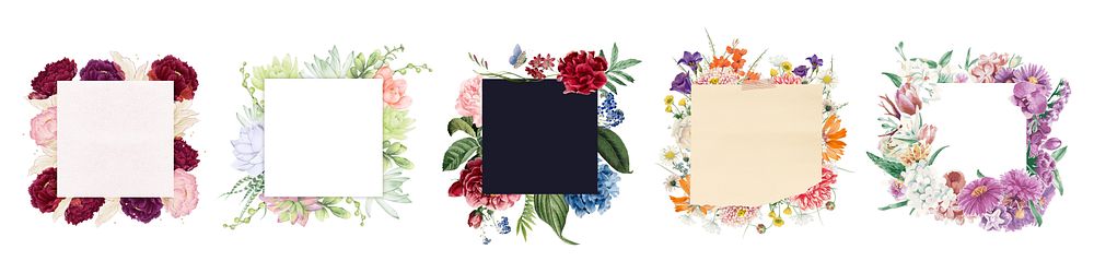 Floral frames vibrant flowers. Decorative | Free Photo - rawpixel