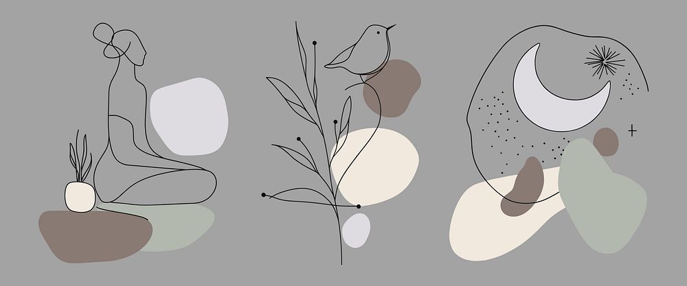 Minimalist abstract line art designs | Premium Vector - rawpixel