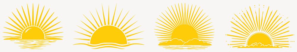 Sunrise vector art collection element | Premium Vector - rawpixel