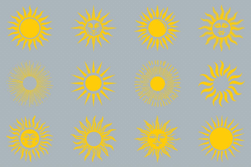 Artistic yellow sun designs element | Premium Vector - rawpixel