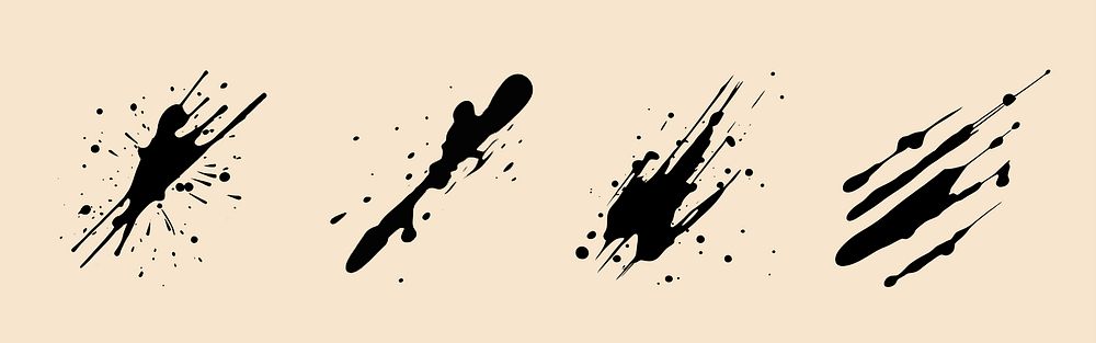 Abstract black ink splatters art, | Premium Vector - rawpixel