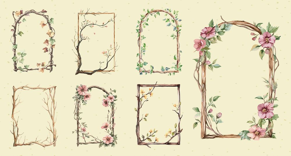 Elegant floral frame designs, element | Premium Vector - rawpixel