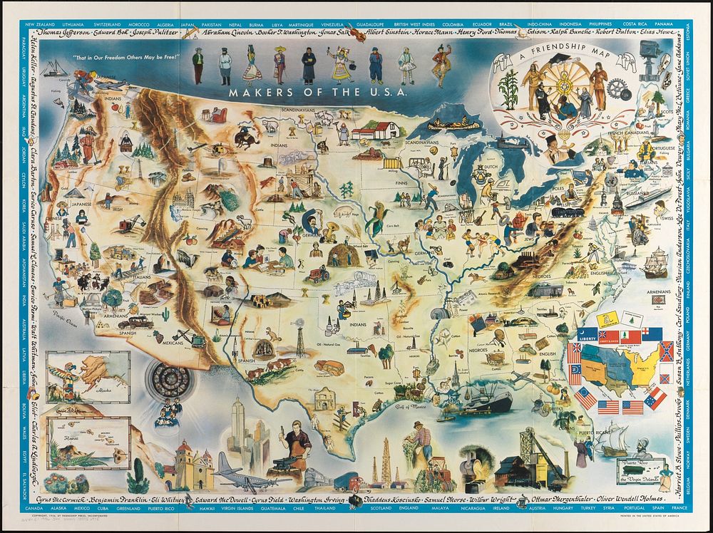 Makers U.S.A. : friendship map | Free Photo Illustration - rawpixel