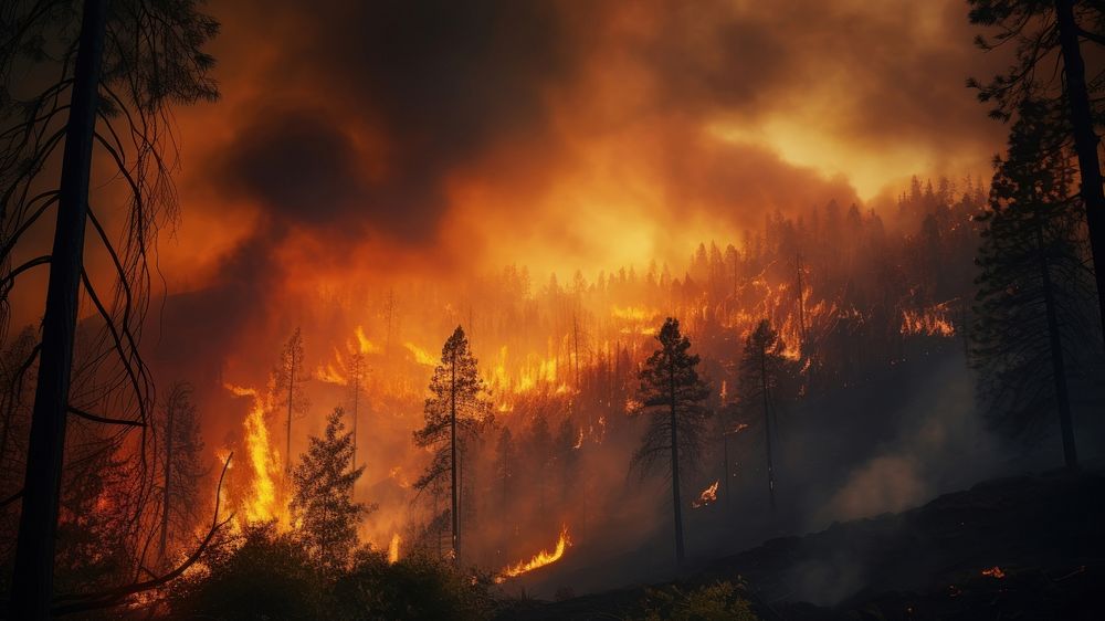 Wildfire mountain forest destruction. | Free Photo - rawpixel