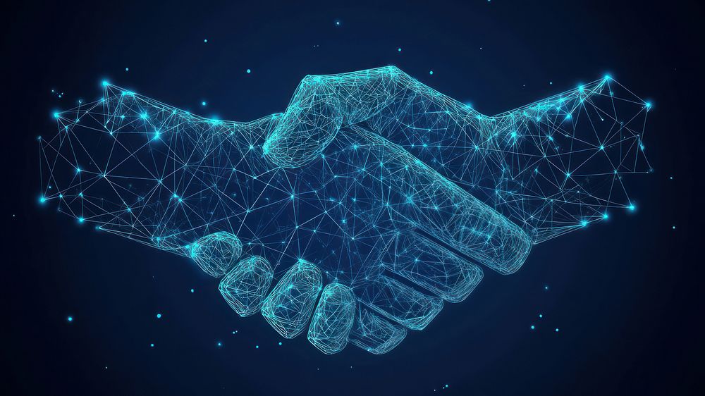 Digital handshake, network connection | Free Photo Illustration - rawpixel