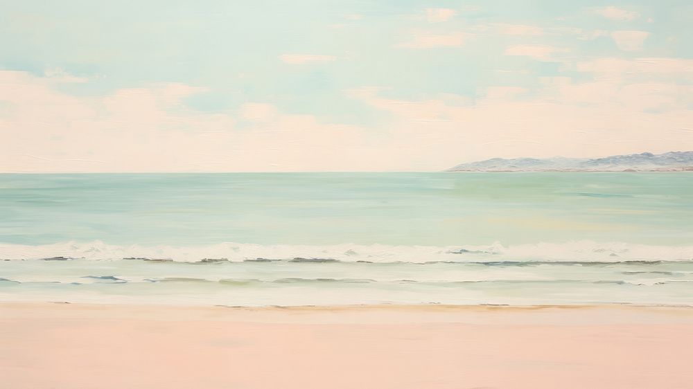 Beach outdoors painting horizon design | Free Photo Illustration - rawpixel