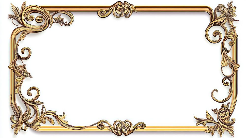 Golden rectangular border decorative design | Free Photo Illustration ...