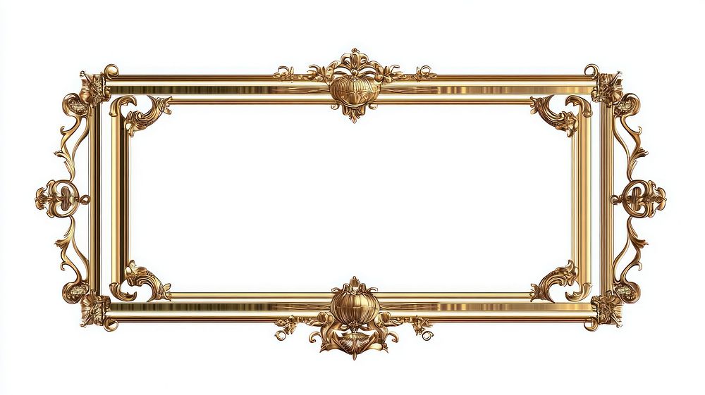 Golden rectangular border decorative design | Free Photo Illustration ...