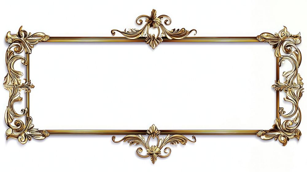 Golden rectangular border decorative design | Free Photo Illustration ...