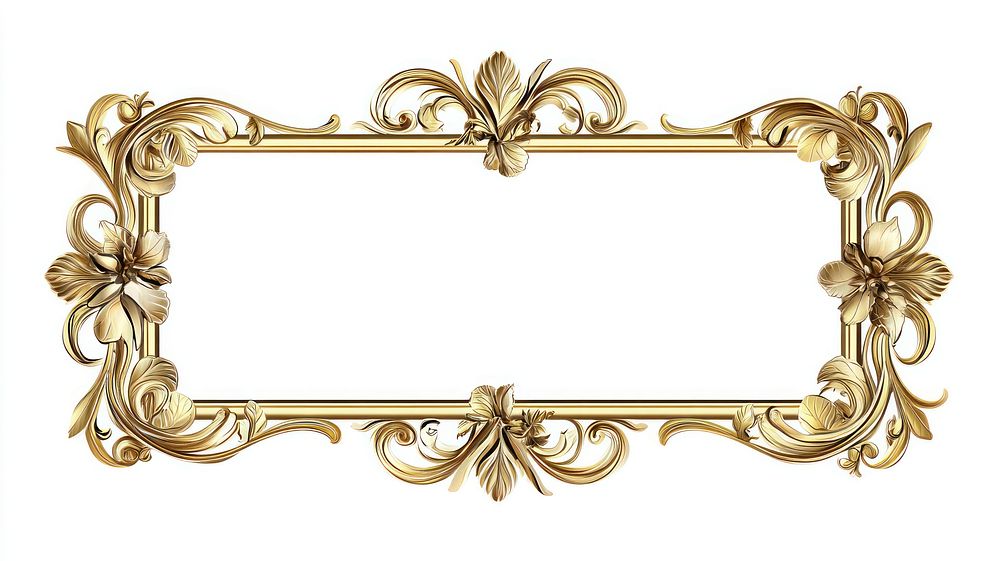 Golden rectangular border decorative design | Free Photo Illustration ...