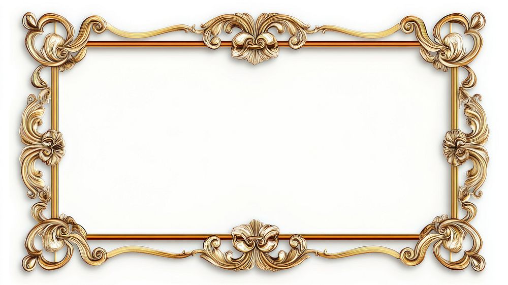 Golden rectangular border decorative design | Free Photo Illustration ...