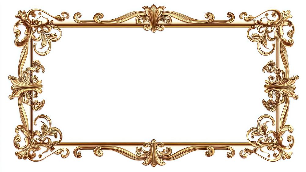 Golden rectangular border decorative design | Free Photo Illustration ...