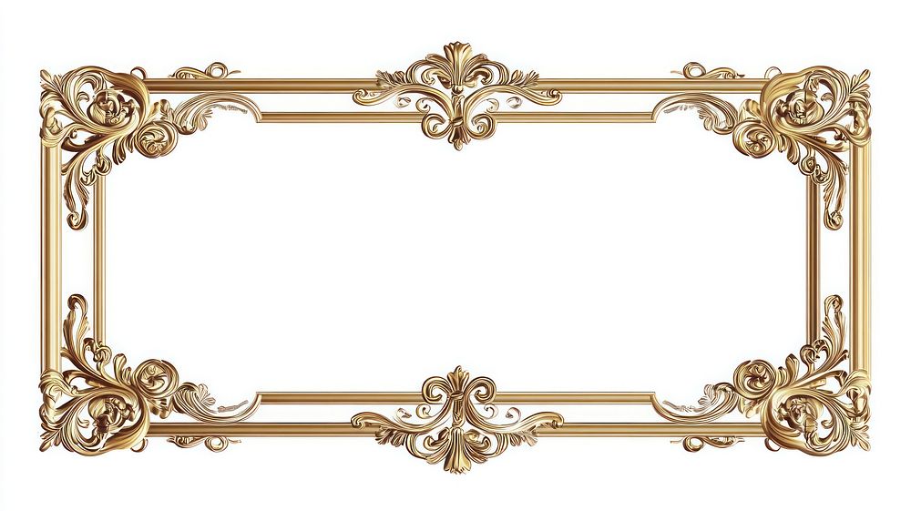 Golden rectangular border decorative design | Free Photo Illustration ...