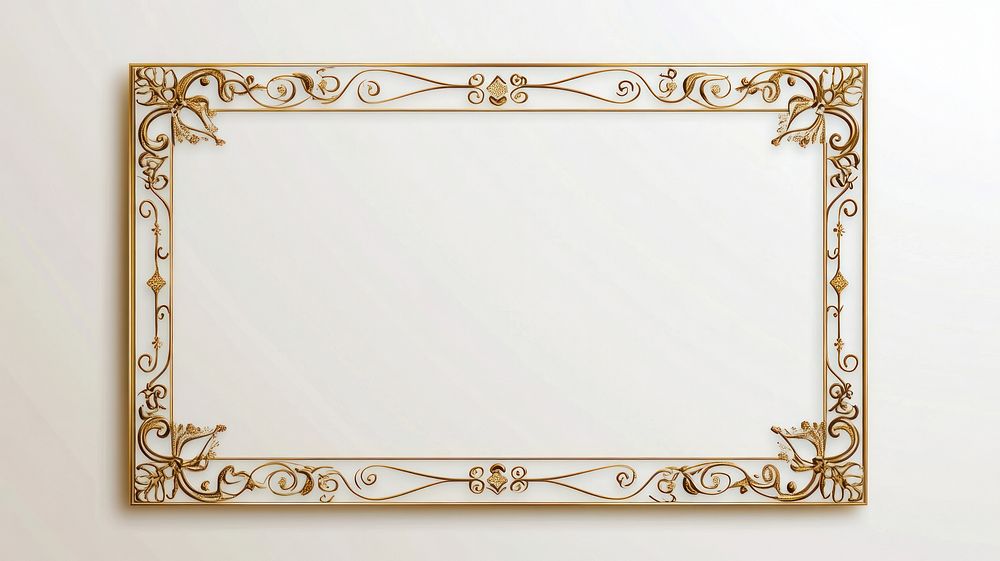 Golden rectangular border decorative design | Free Photo Illustration ...