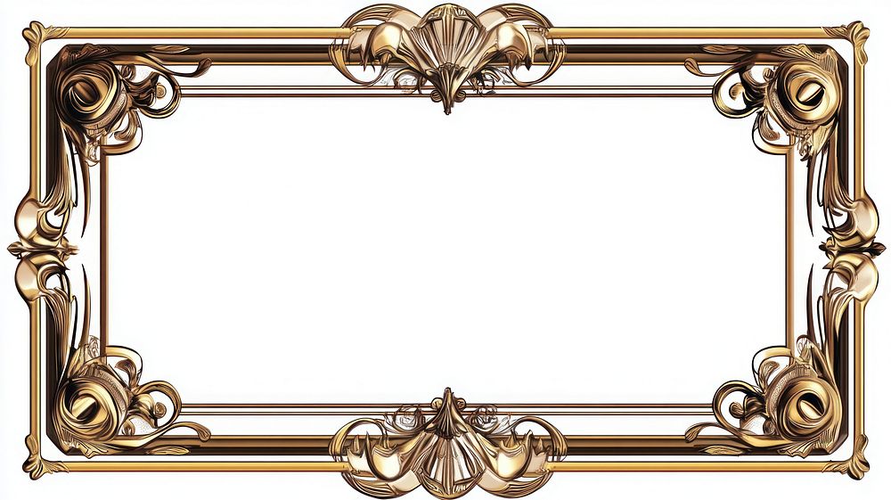 Golden rectangular border illustration decorative | Free Photo ...