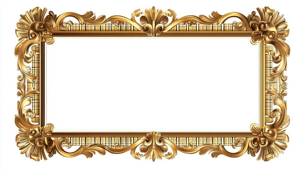 Golden rectangular border decorative design | Free Photo Illustration ...