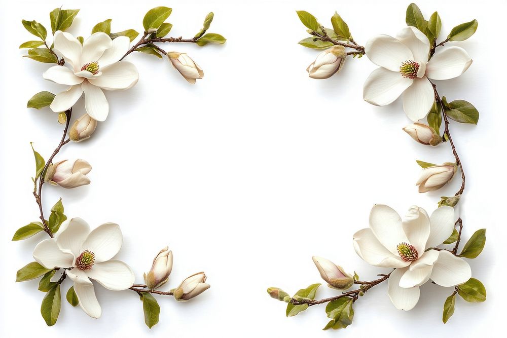 Magnolia flower frame flowers blossoms | Free Photo - rawpixel