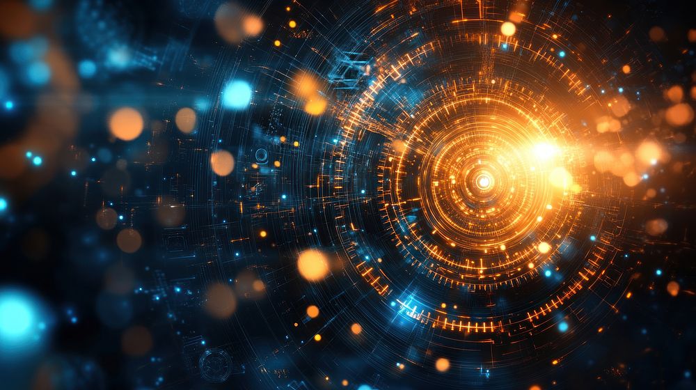 Digital cog tunnel lights glowing | Free Photo Illustration - rawpixel