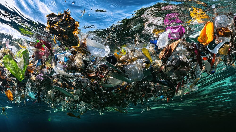 Floating plastic debris water environmental | Free Photo - rawpixel