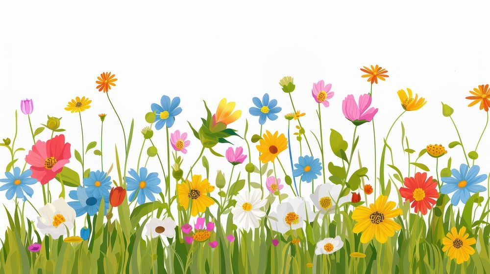 Wildflowers meadow border blossoms nature | Free Photo Illustration ...