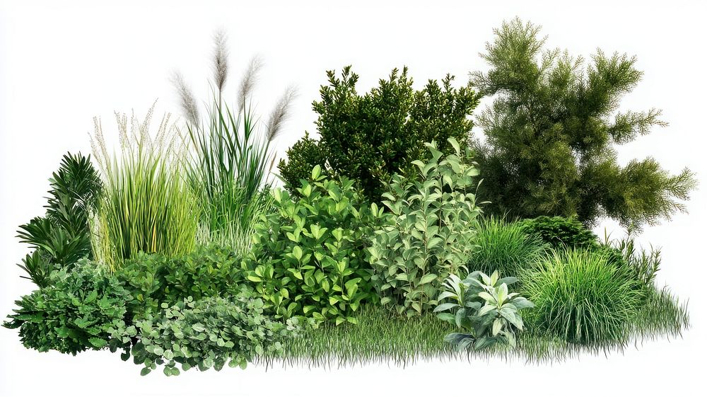 Group different bushes plants green | Free Photo - rawpixel
