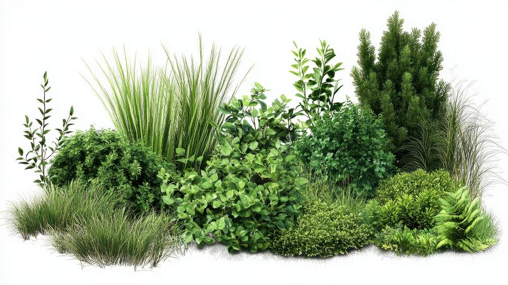 Group different bushes plants green | Free Photo - rawpixel