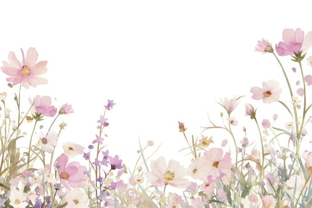 Wild flowers border art illustration | Free Photo Illustration - rawpixel