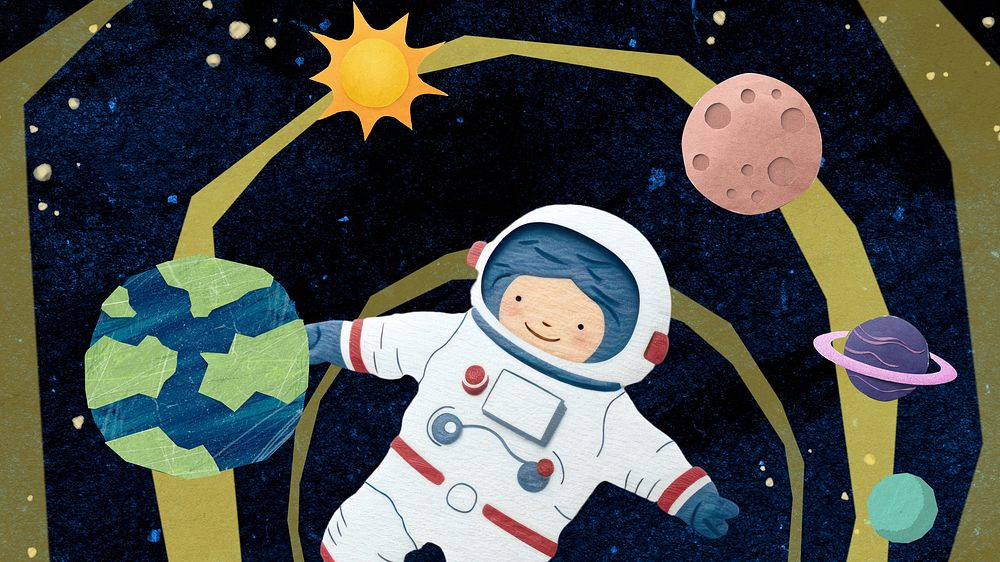Space exploration, paper craft illustration | Premium Photo ...