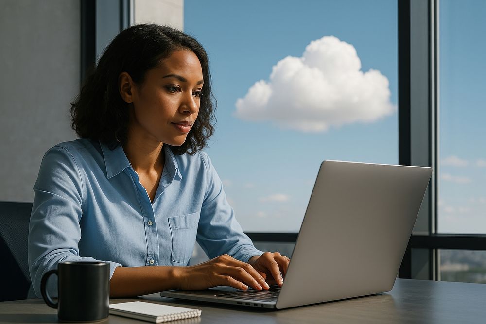 Focused woman working laptop. | Free Photo - rawpixel