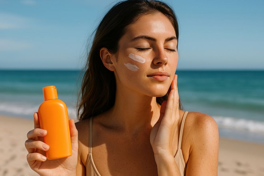 Beach skincare sun protection | Free Photo - rawpixel