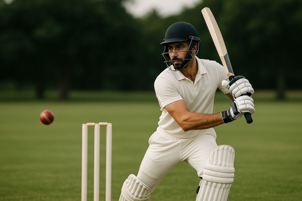Focused cricketer playing game outdoors | Free Photo - rawpixel