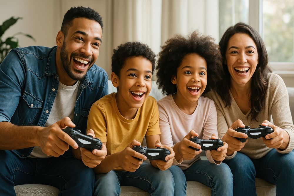 Family gaming fun together | Free Photo - rawpixel