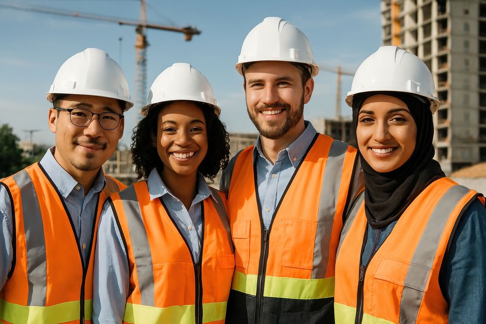 Diverse construction team smiling. | Free Photo - rawpixel