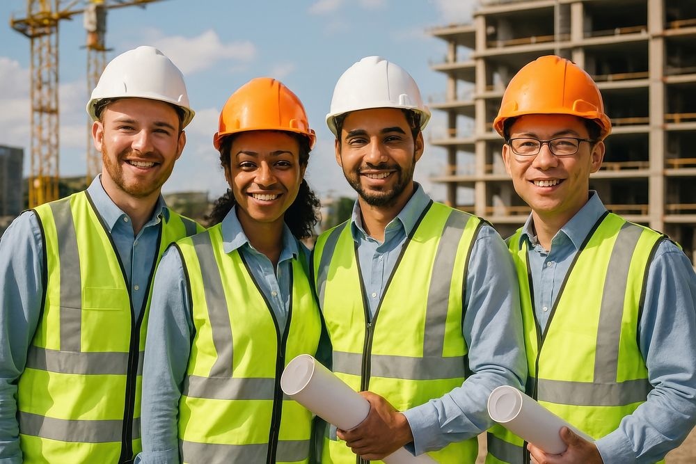 Diverse construction team smiling | Free Photo - rawpixel