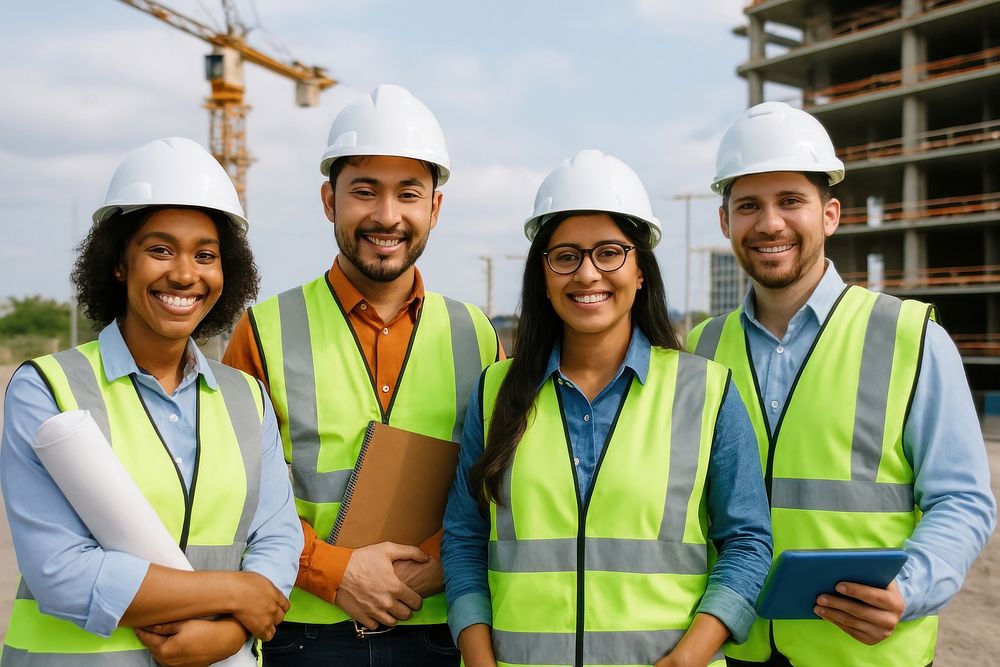 Diverse construction team smiling | Free Photo - rawpixel
