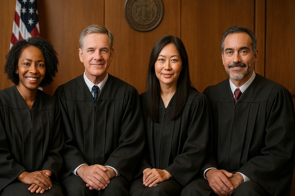 Diverse judges in courtroom setting. | Free Photo - rawpixel