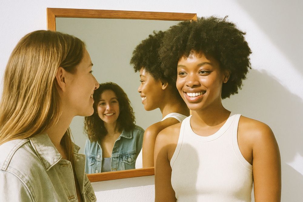 Diverse friends mirror reflection | Free Photo - rawpixel