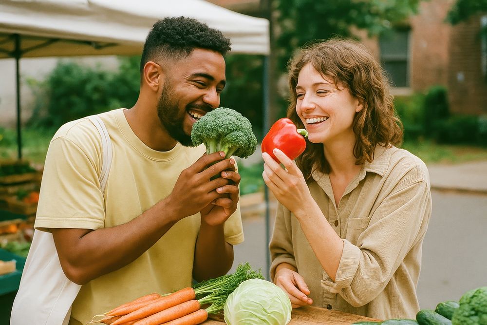Joyful farmers market interaction | Free Photo - rawpixel