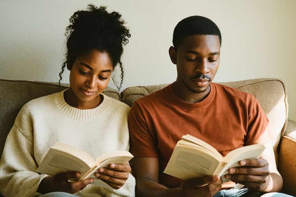 Couple reading books together peacefully. | Free Photo - rawpixel