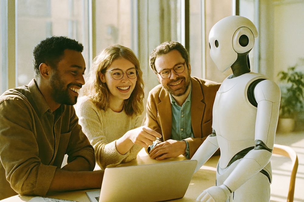Humans collaborating with robot | Free Photo - rawpixel
