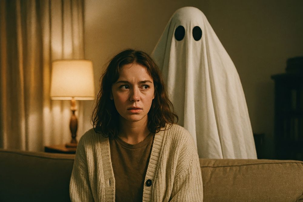 Woman haunted by ghost. | Free Photo - rawpixel