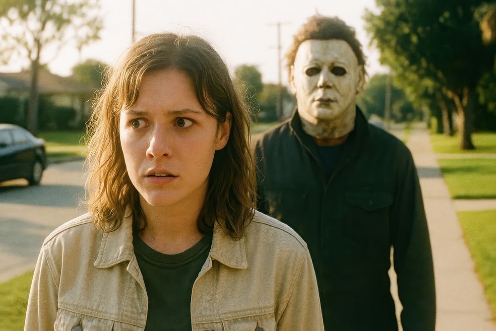 Tense horror scene, suburban street. | Free Photo - rawpixel