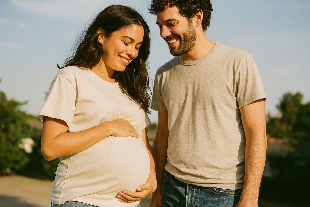 Expectant couple enjoying sunshine. | Free Photo - rawpixel