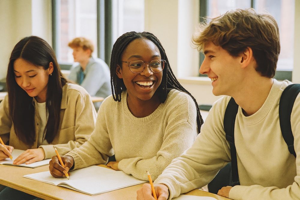 Diverse students studying together happily. | Free Photo - rawpixel