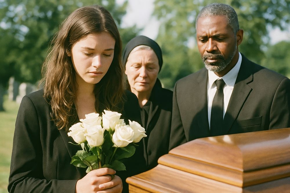 Somber funeral gathering scene | Free Photo - rawpixel