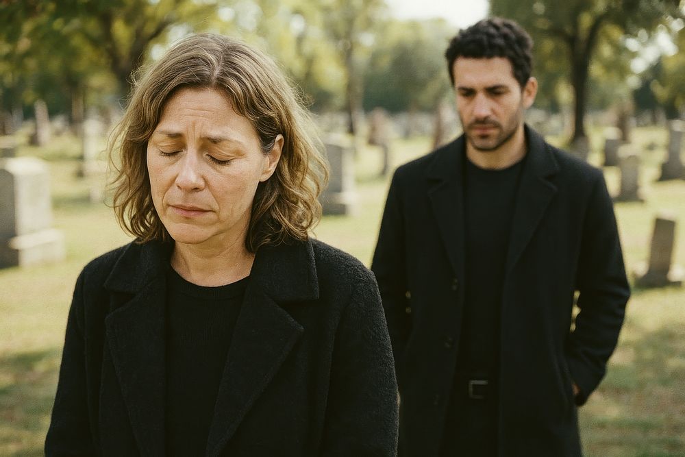 Grief in a cemetery setting. | Free Photo - rawpixel