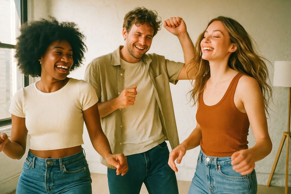 Joyful friends dancing together. | Free Photo - rawpixel
