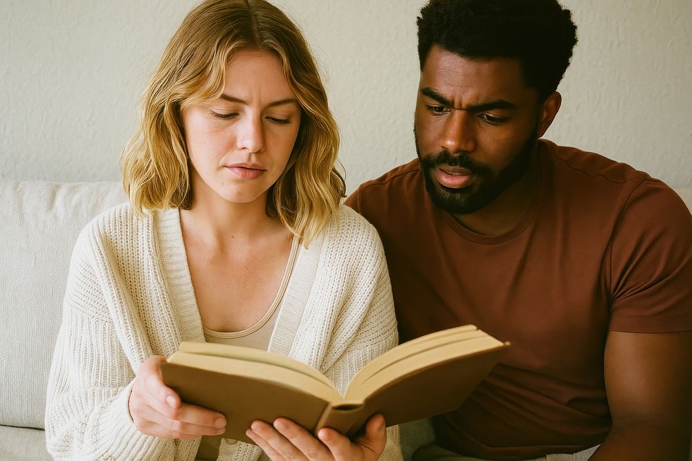 Couple reading book together. | Free Photo - rawpixel