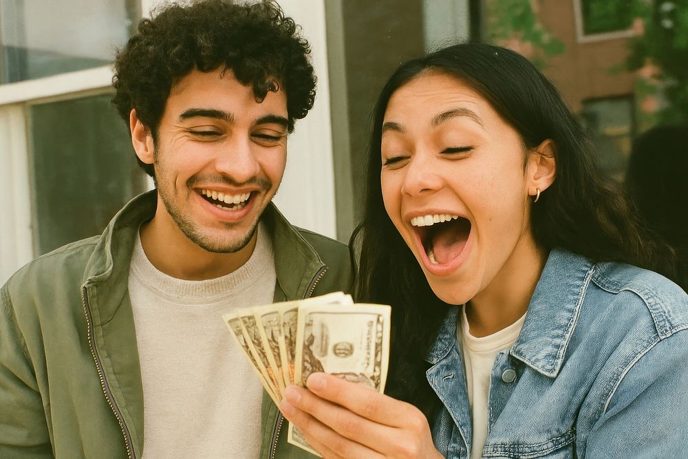 Joyful friends celebrating money | Free Photo - rawpixel